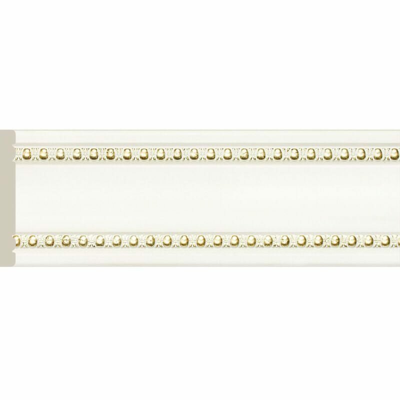 Багет Cosca Бордюр 60 Белый С Золотом W1060/WG2Д240хШ0.9хВ6см / Коска.