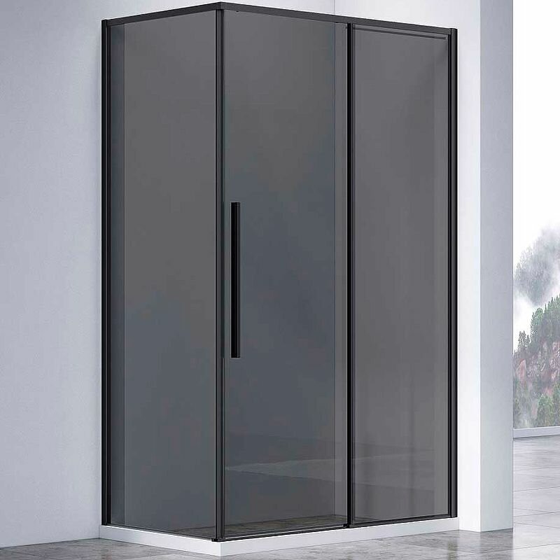 Душевой уголок Vincea Slim-N 120x80 VSR-4SN8012CGB профиль Черный стекло тонированное