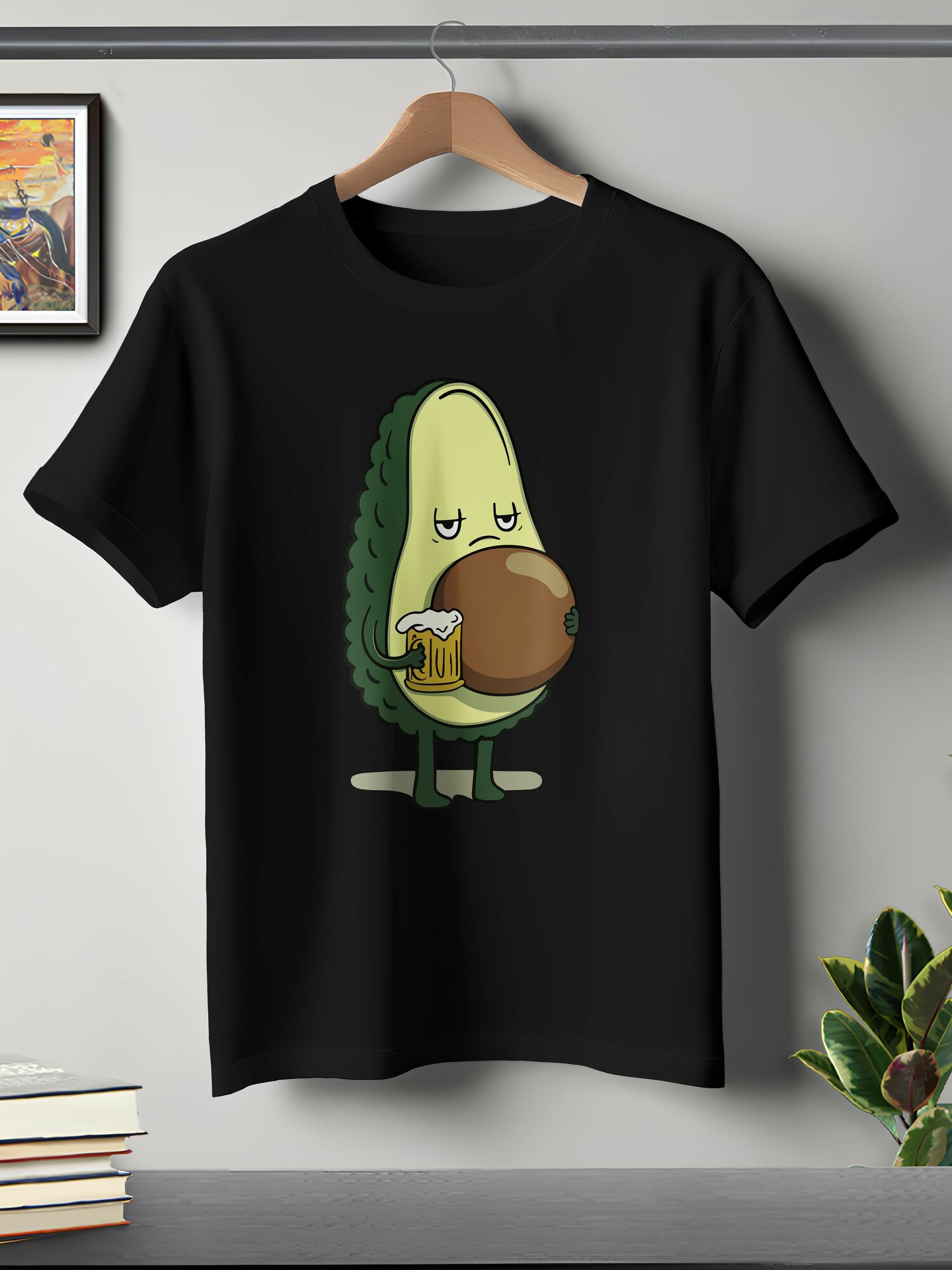 Футболка  Детская ONEQ 152 (12-13) размер с принтом Авокадо, черная