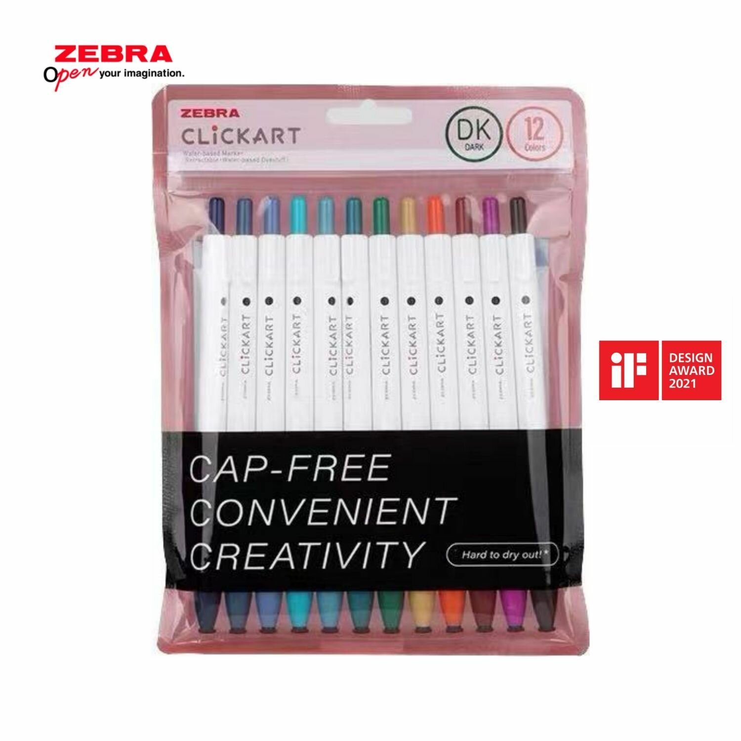 Набор маркеров Zebra CLICKART, WYSS22-12CDK, 12 цветов