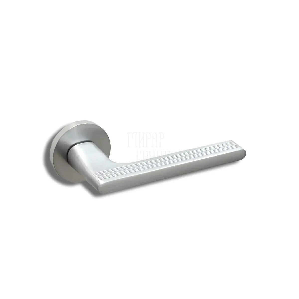 Дверная ручка на круглой розетке RUCETTI RAP 26 SLIM-R матовый хром