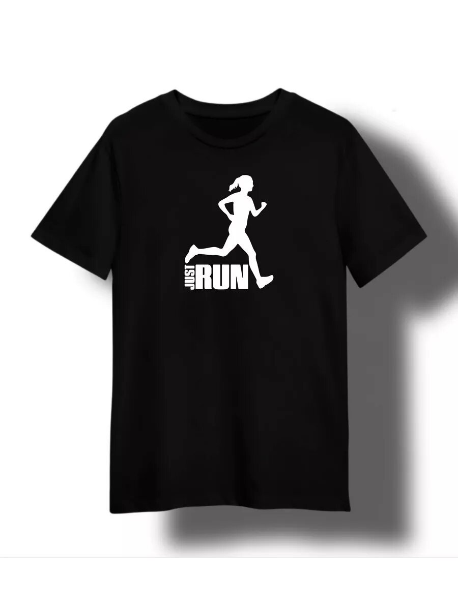 Футболка силуэт бегуна лёгкая атлетика