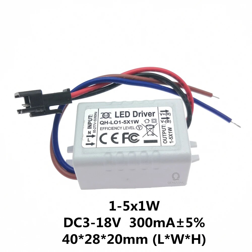 Трансформатор QINGYING для светодиодных ламп Белый, Box-1-5x1W