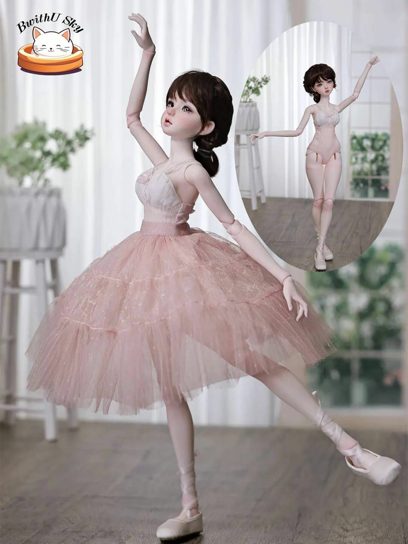 BwithU Ballerina Pearl Bjd 1 / 4 Anime Custoume Дизайнерские комбинированные куклы