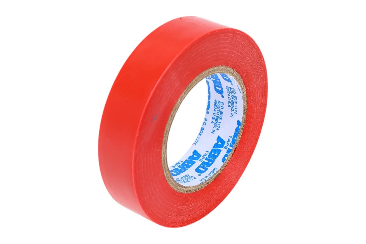 ABRO ПВХ изолента красная 15 мм х 18,2 м ET-912-15-18-RED-RW устойчива к растяжению