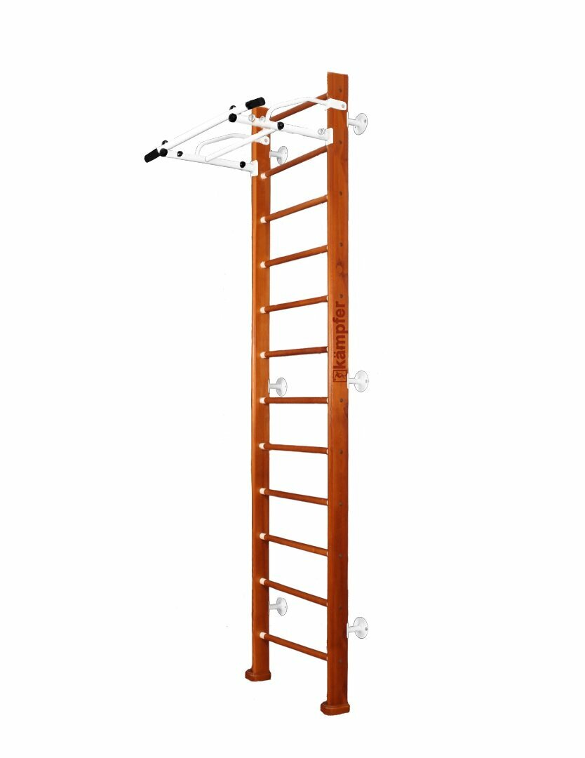 Шведская стенка Кемфер Шведиш(к стене) (№4 Вишневый Высота 3 м белый турник)