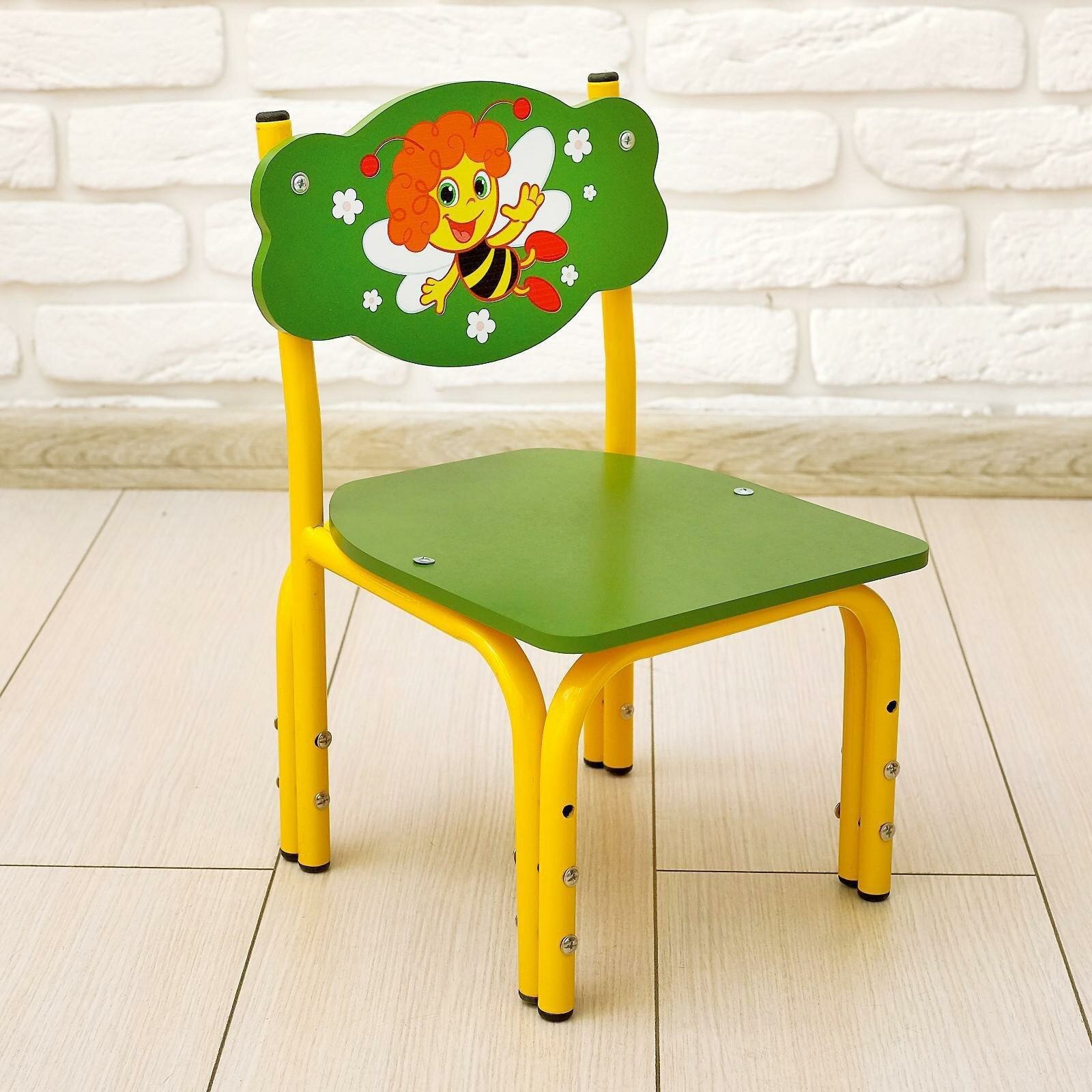 Стул детский регулируемый (00-1) ZABIAKA Кузя "Пчела", желтый/зеленый