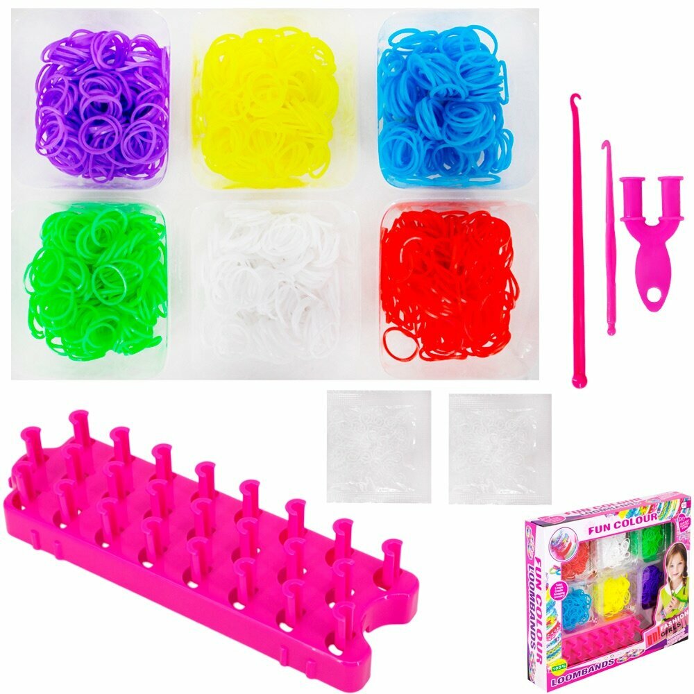 Набор резинок для плетения Китайская игрушка1 со станком для плетения и крючками для фиксации, 3+ (1439669)