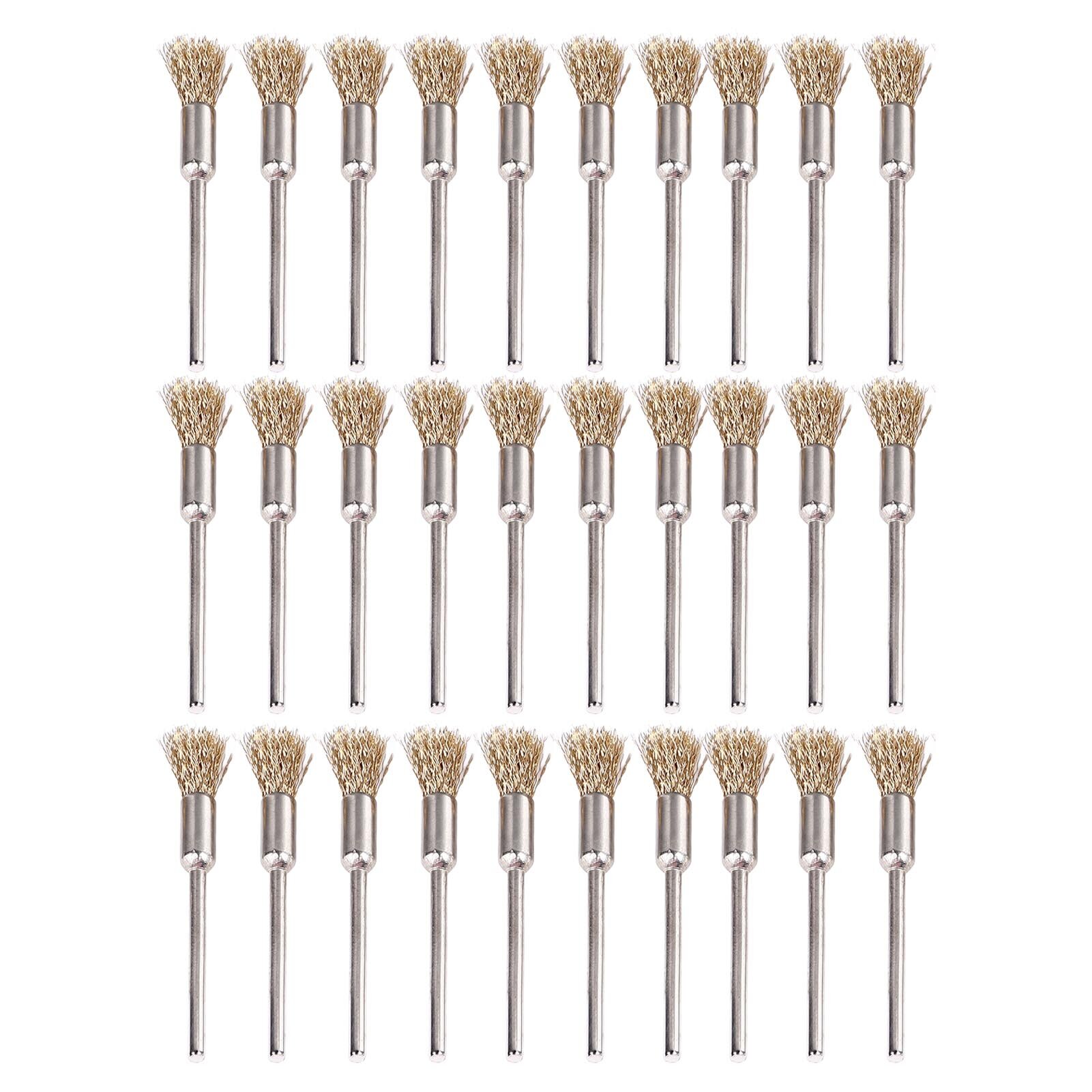 30шт. удлиненныхпроволочныхщетоквформеручкиизсталиимедидляочистки, удаленияржавчиныикраски, полировки, роторныхинструментов.