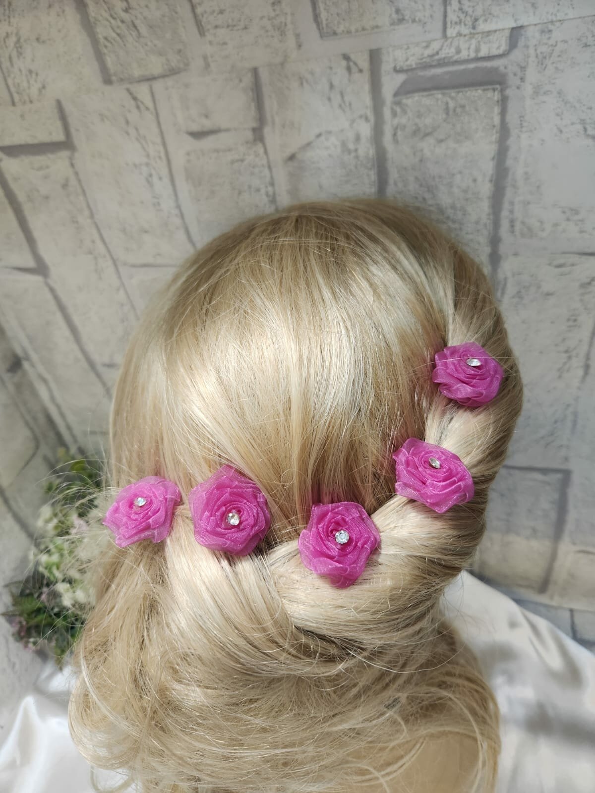 Набор нарядных шпилек "Розовая роза" в красивой шкатулке, идеально для девочек и девушек