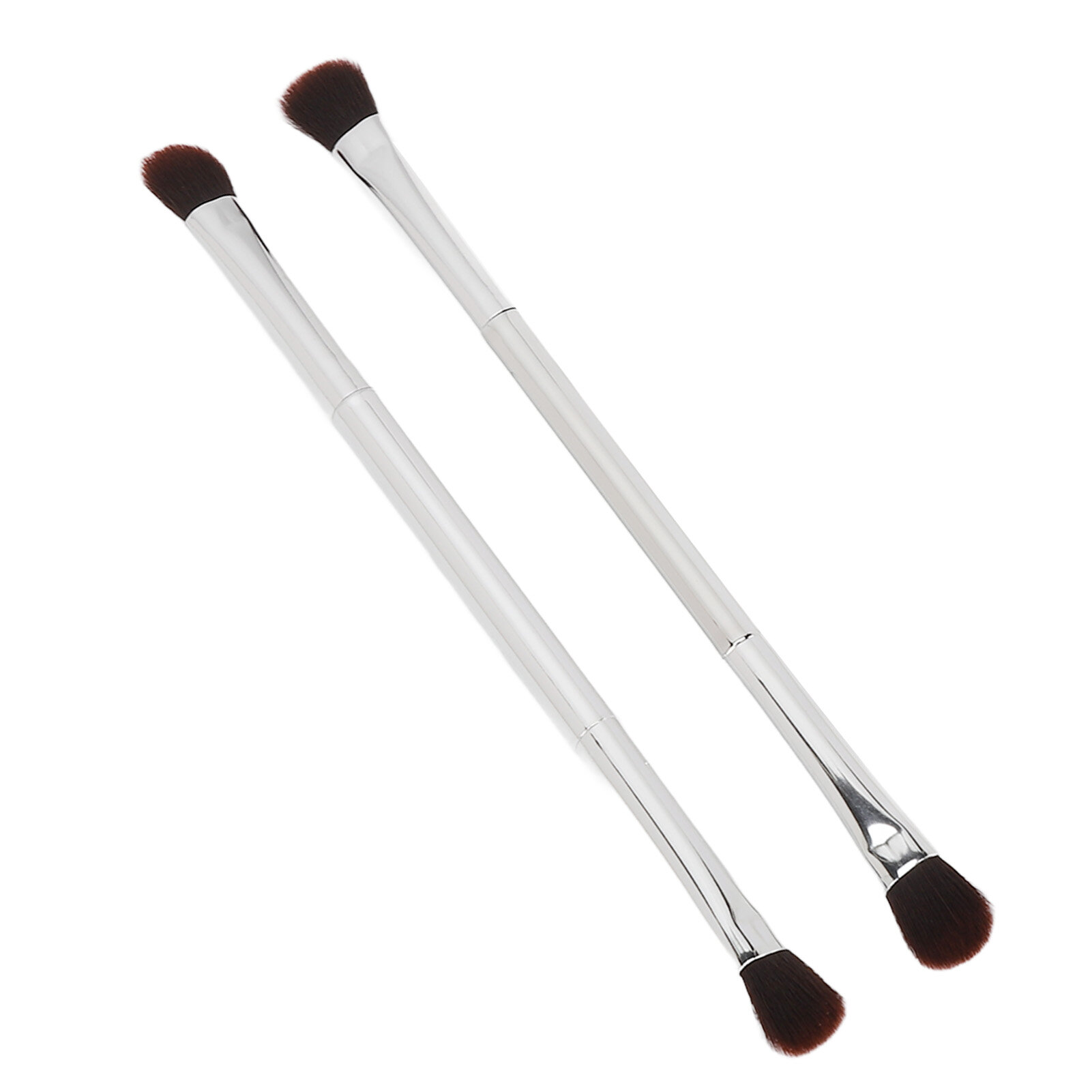 2 шт, двусторонний набор кистей для теней для век, серебряный макияж, мягкое волокно, кисть для контура носа, косметический инструмент