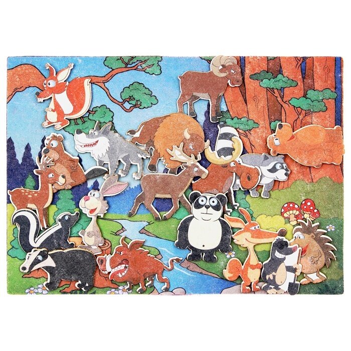 Игра с липучками liplip Лесные животные, с игровым полем, фетр (LIP1127)