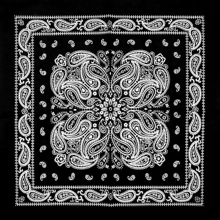 Черная хлопковая бандана Charlie Caamp paisley Style 52