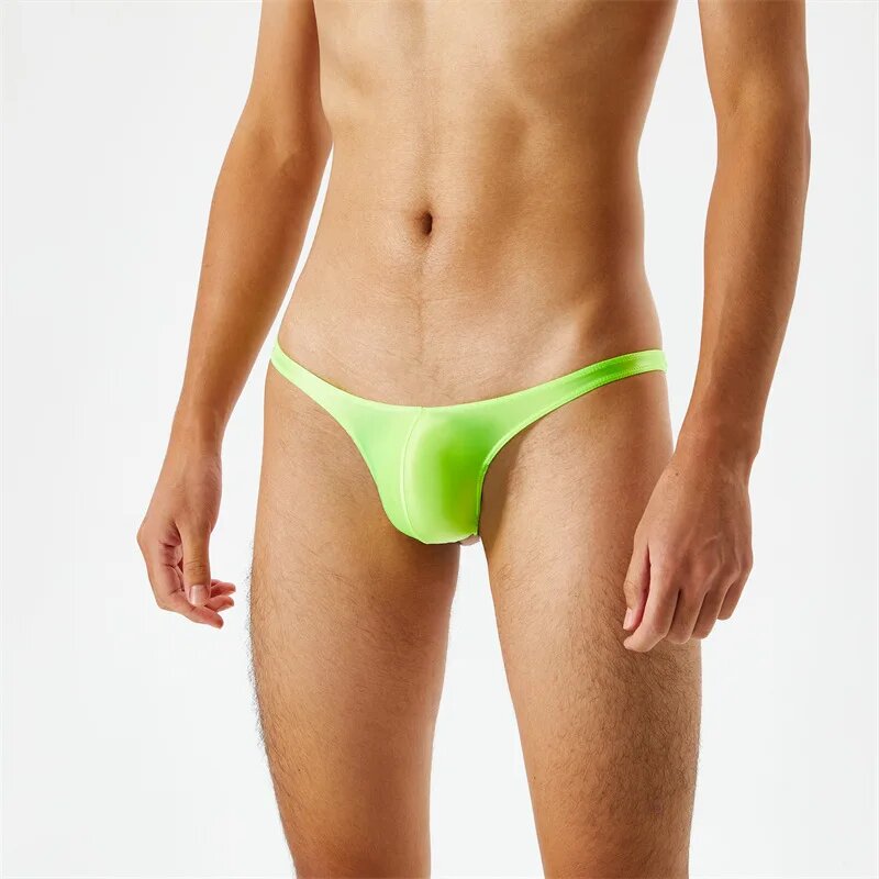 Трусики стринги мужские с низкой талией, пикантное нижнее белье с U-образным Зеленый, М, зеленый