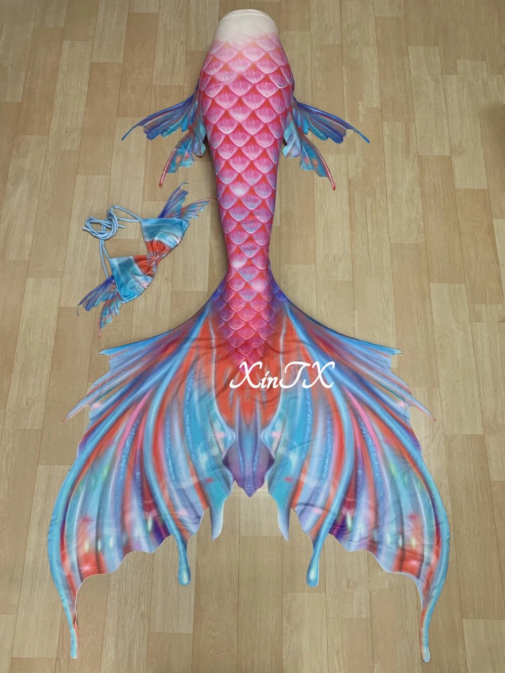 Хвост русалки XinTX для взрослых, полиэстер, спандекс XL, Tail and bra