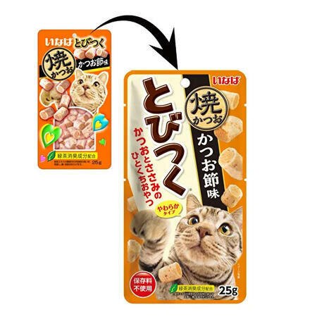 INABA Tobitsuku Yaki Katsuo 5 шт по 25 г лакомство запеченное для кошек с кацуобуси