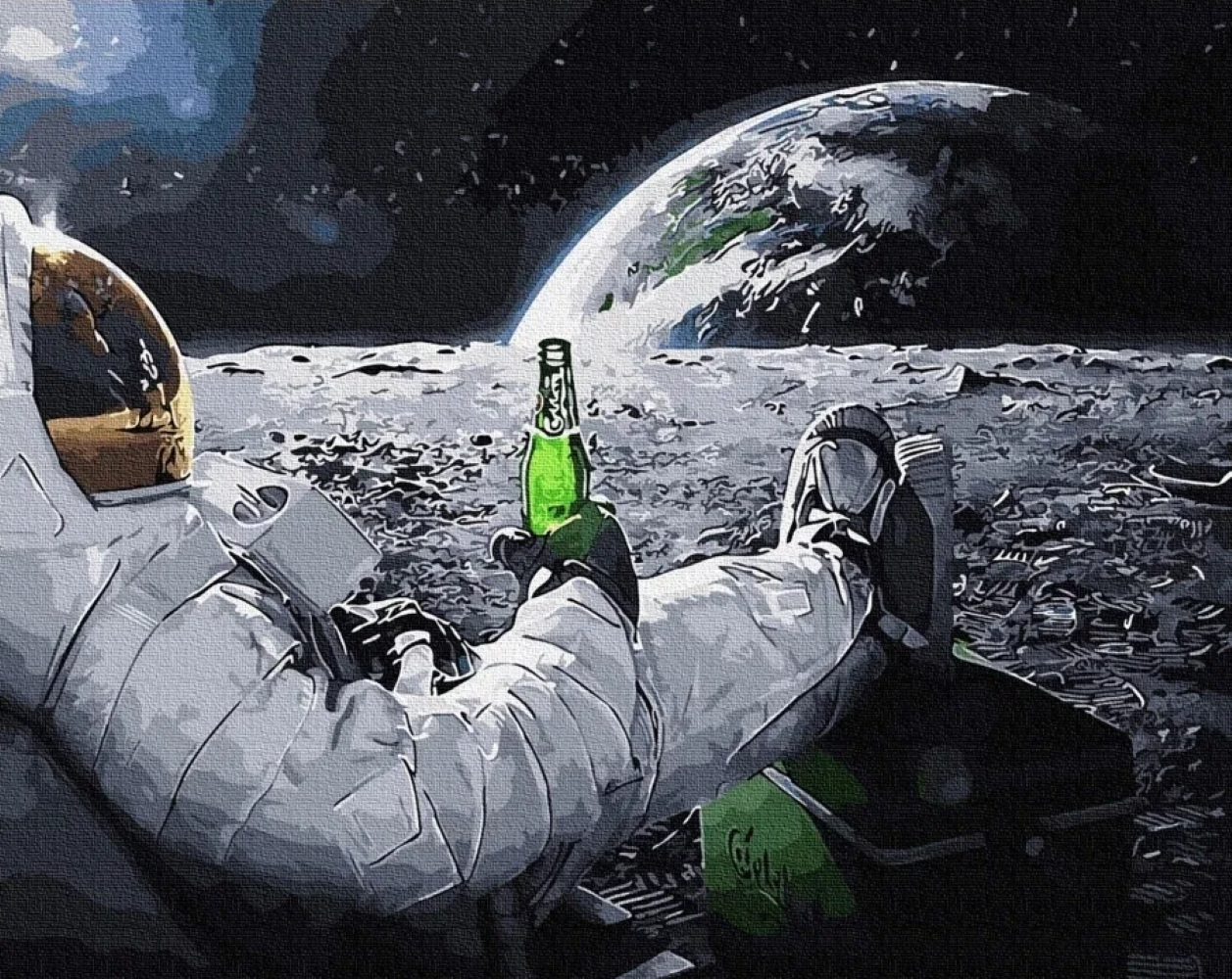 Картина по номерам "Отдых на марсе" 40х50 см, хлопковый холст на подрамнике, акрил, АртТойс