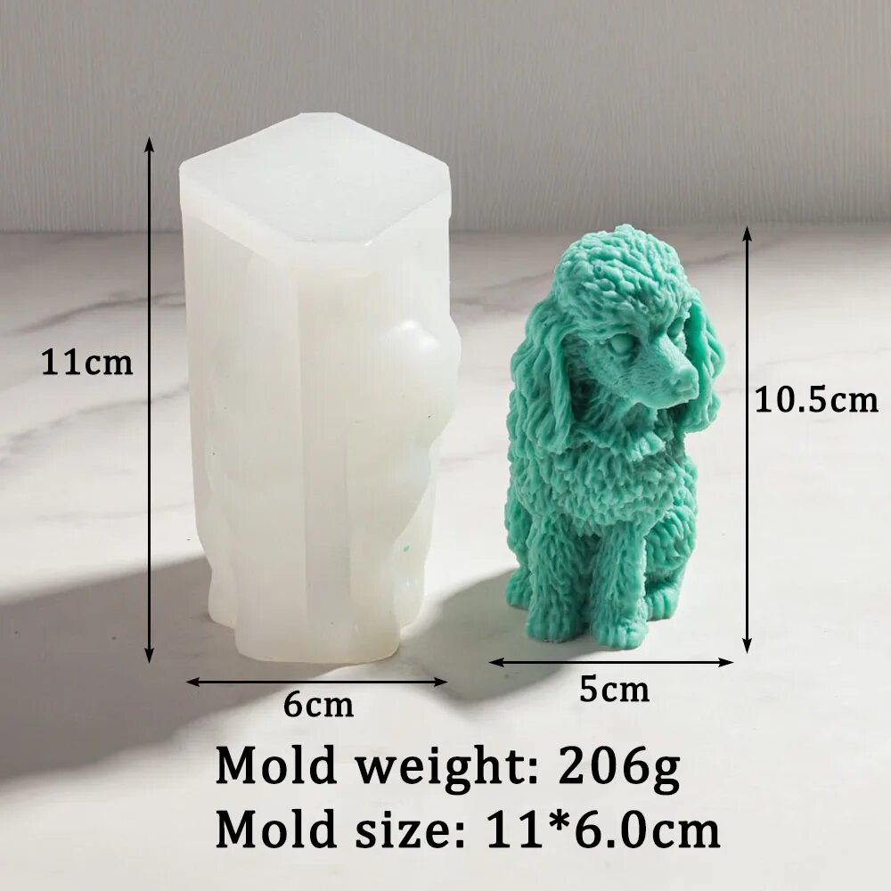 Силиконовая форма для свечей "Собака", 3D, Color: Only mold B
