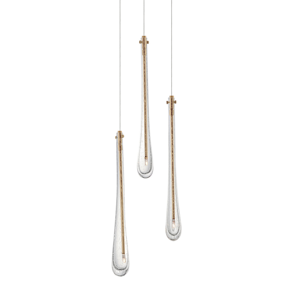 Подвесной светильник Delight Collection MD2060 MD2060-3B brass, Прозрачный, Светодиодная, G4, 3 x 1.5 Вт.