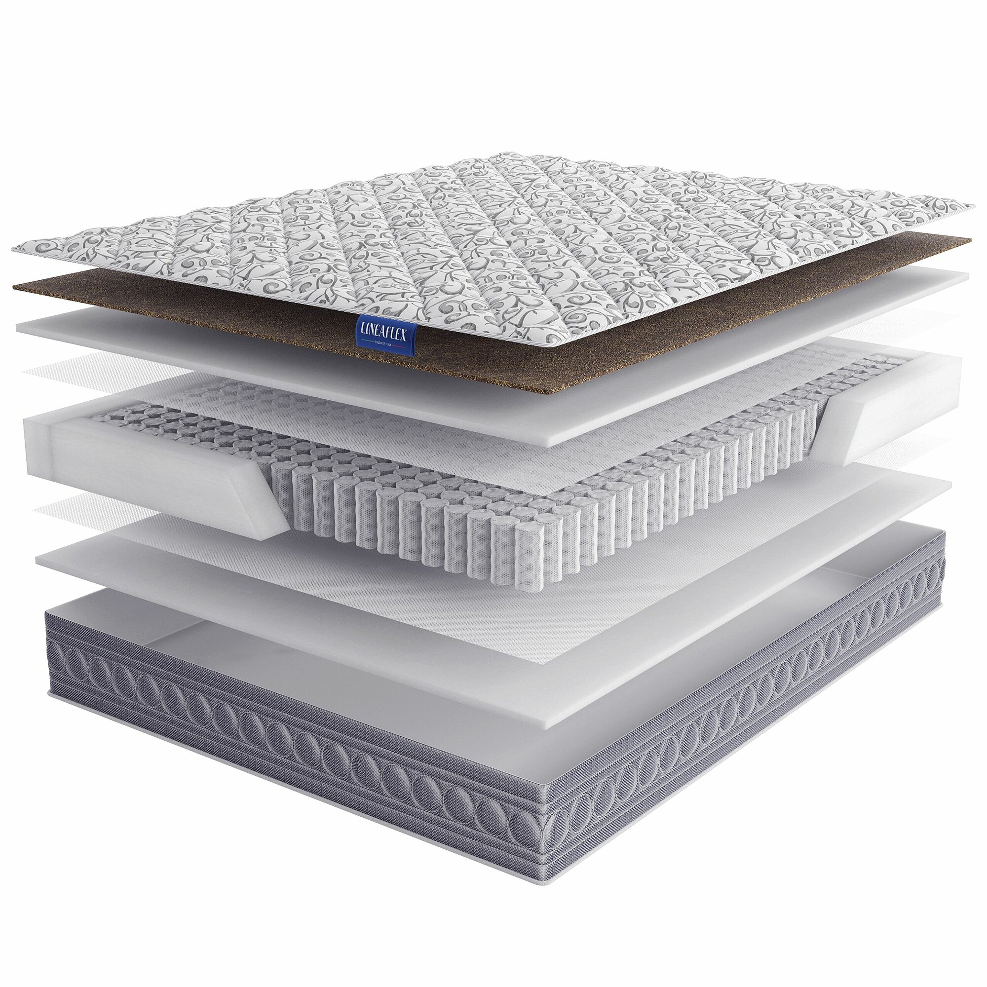 Матрас Lineaflex Sauris 80х200 серии Online высота 21 см анатомический кокосовый Независимые пружины