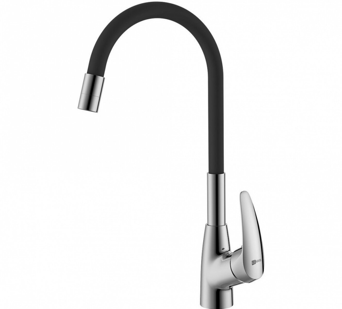 Смеситель для кухни Lemark Linara LM0415C-Black с гибким изливом, хром/черный (AWP-RA2703-14E)
