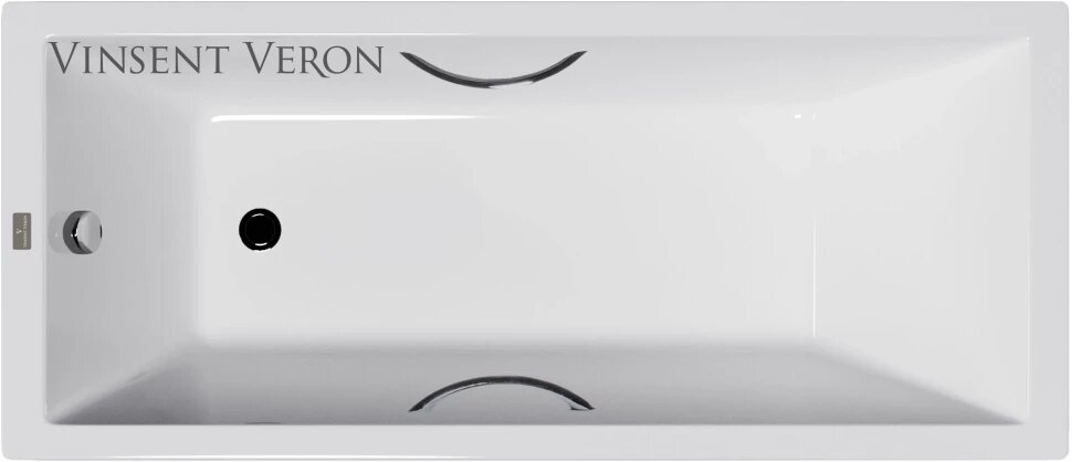 Ванна чугунная Vinsent Veron Square VSQ1707545H/E60327CH 170x75 см, с ручками, белый