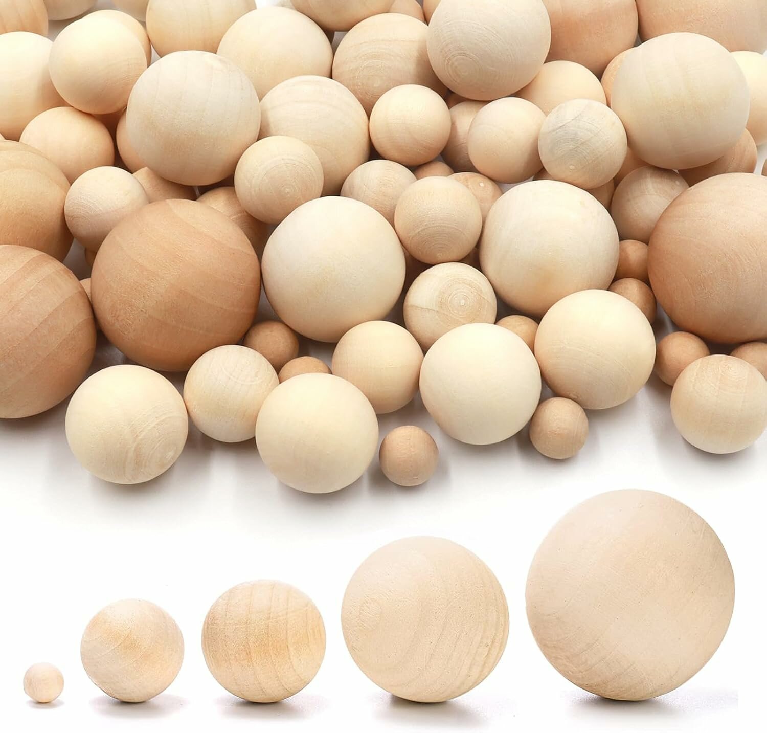 100 упаковок деревянных бусин разных размеров для изготовления ювелирных изделий своими руками и украшения дома