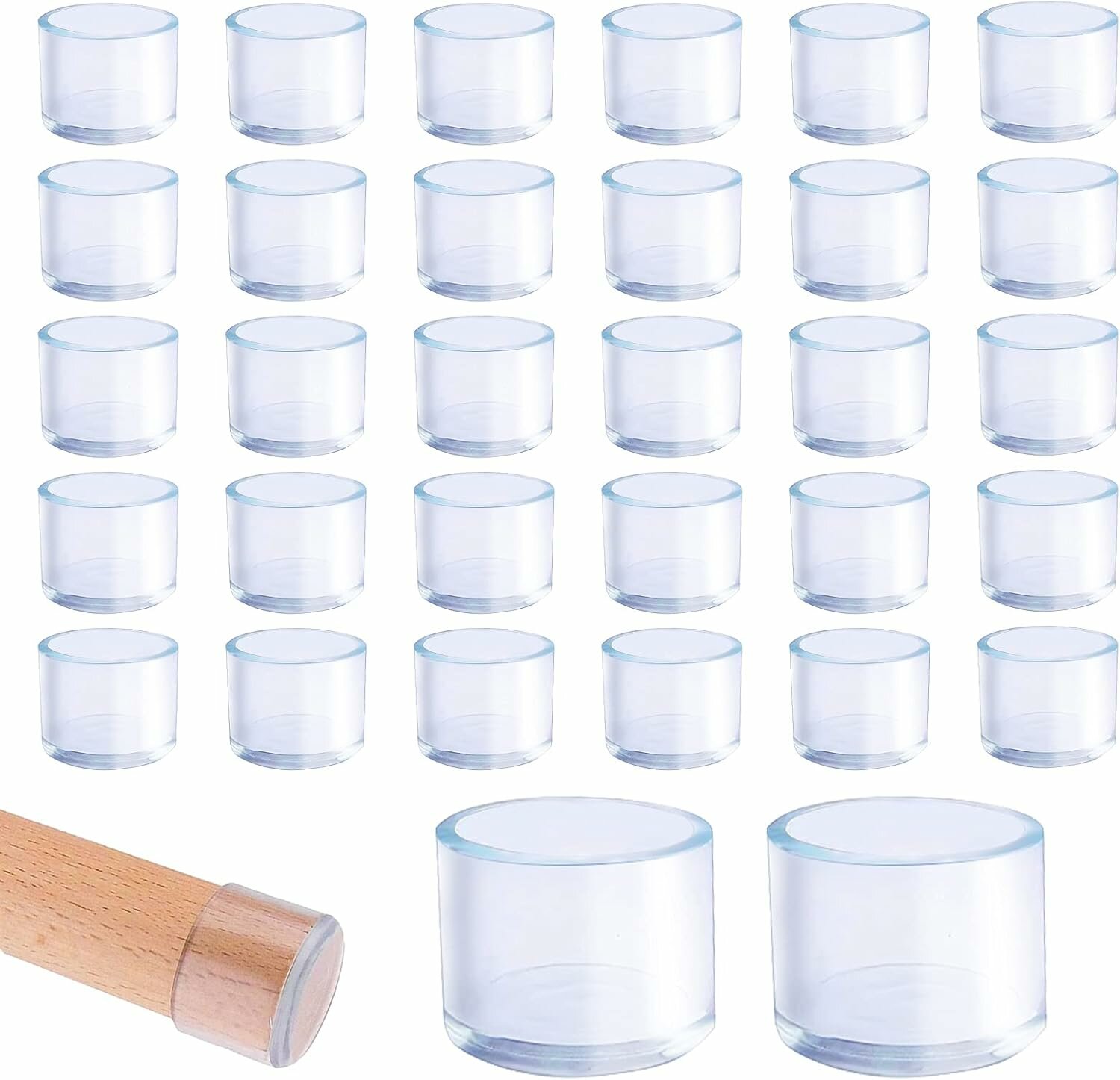 Стопоры для ножек стульев, 32 штуки, подходят для круглых столов и ножек стульев диаметром 25-27 мм и 2,5 см