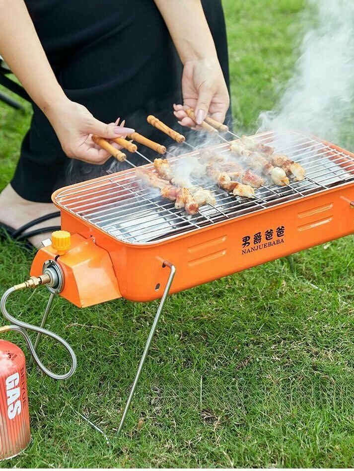 Газовая гриль-сковорода уличная переносная, многофункциональная плита для сада и кемпинга, домашняя установка для шашлыка, оборудование для пикника