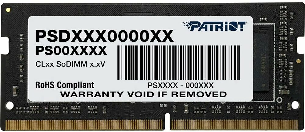 Память DDR4 32GB 3200MHz Patriot PSD432G32002S Signature RTL PC4-25600 CL22 SO-DIMM 260-pin 1.2В dua
