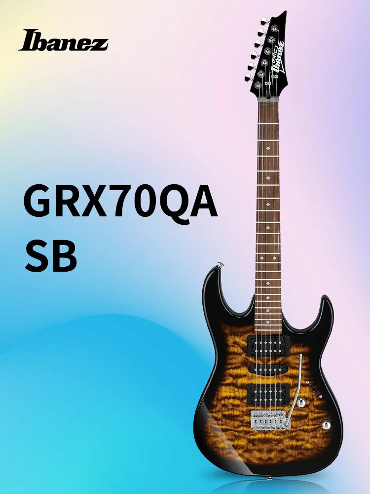 Ibanez GRX70QA-SB электрогитара, поплар, суму, кленовая шея, шестиструнная электрогитара