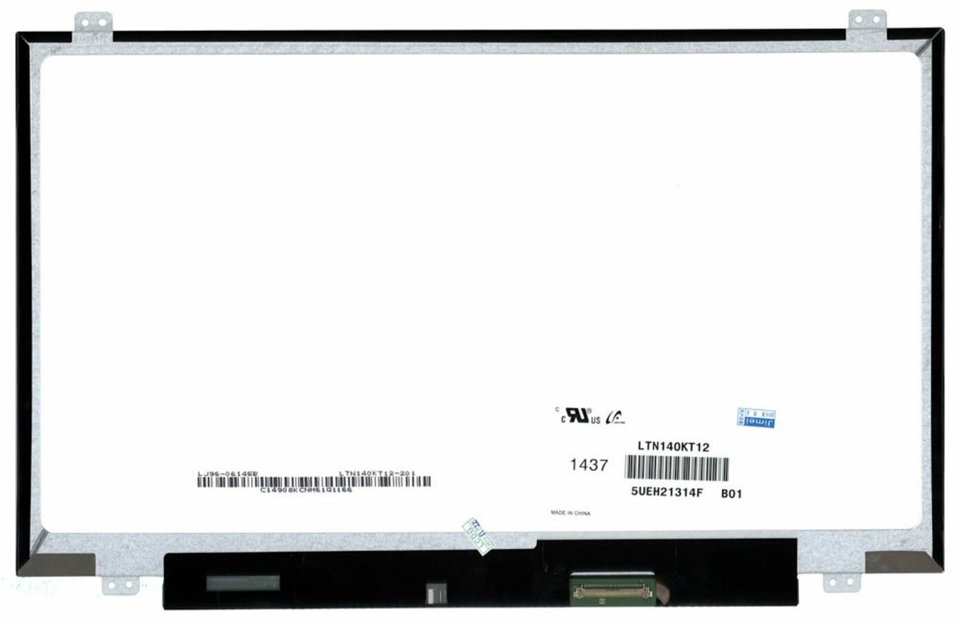 Матрица совместимая с LTN140KT12 B, Диагональ 14, 1600x900 (HD+), Светодиодная (LED)