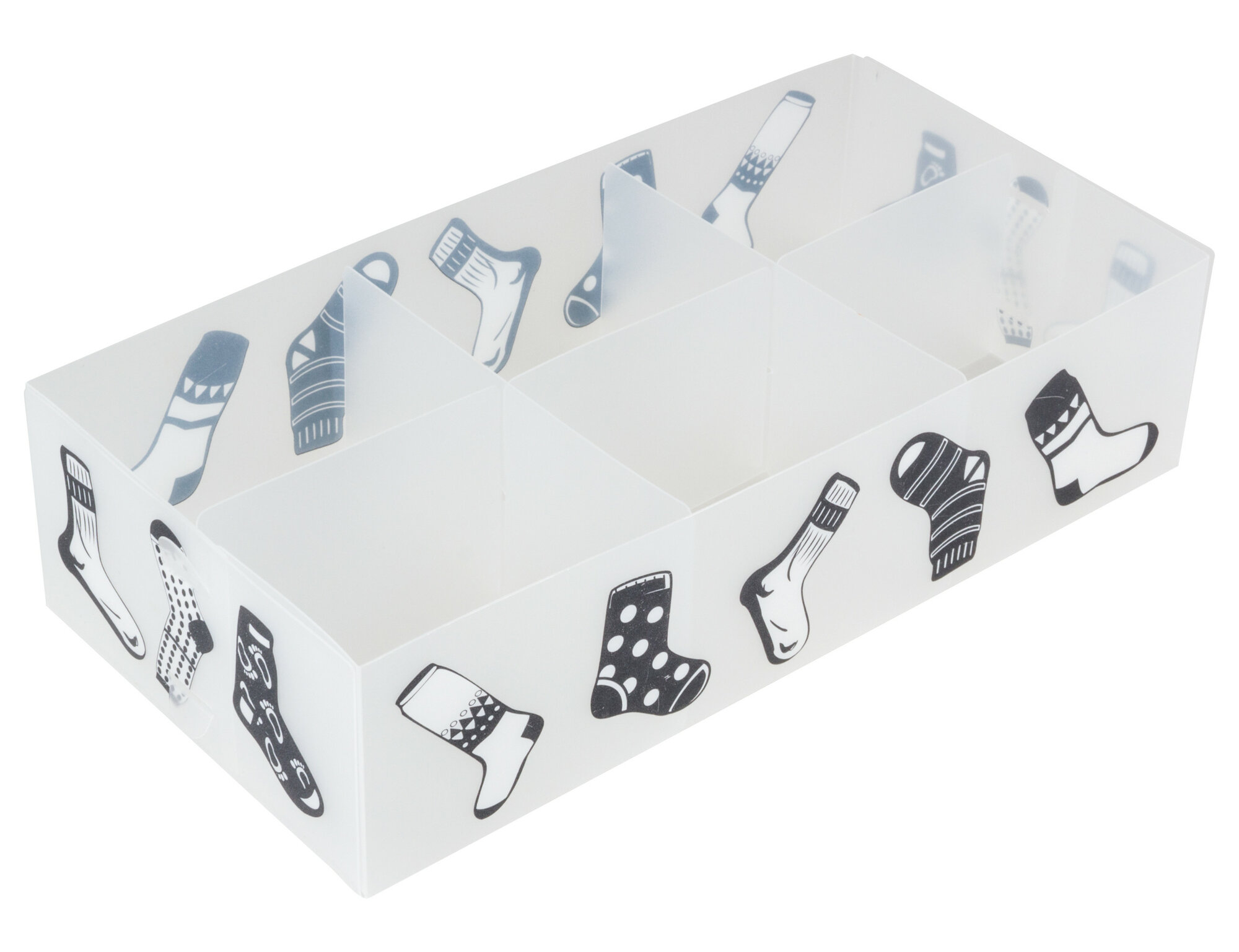 Коробка для белья рыжий КОТ, 6 ячеек, 30х15х7 см, складная, полипропилен