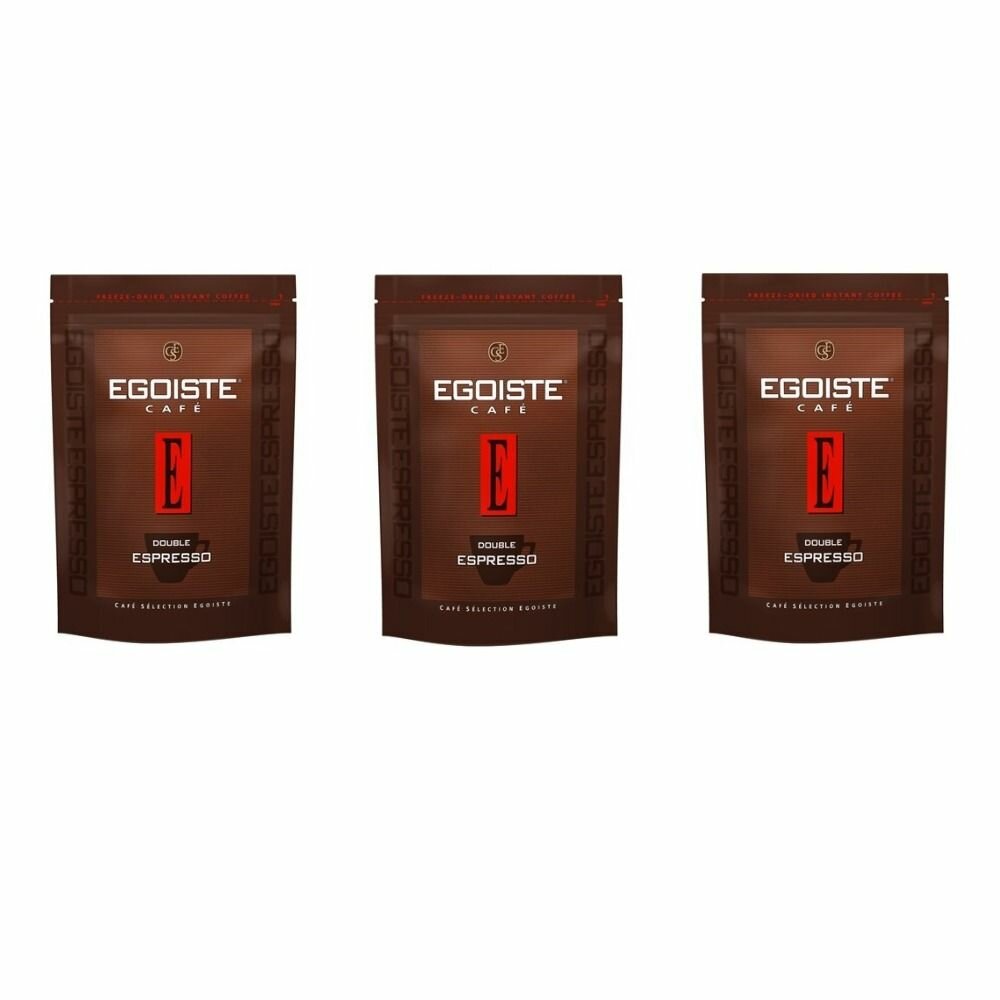 EGOISTE Кофе растворимый Double Espresso Сублимированный, 70 г, 3 шт