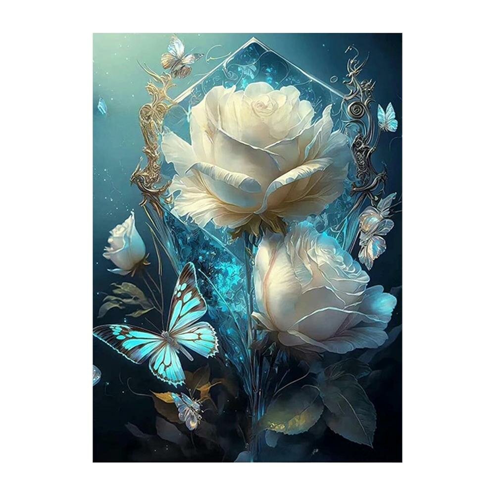 Алмазная мозаика большая картина "Пляжный лунный свет" 30х40 см со светящимся в темноте стразами и 5Д элементами