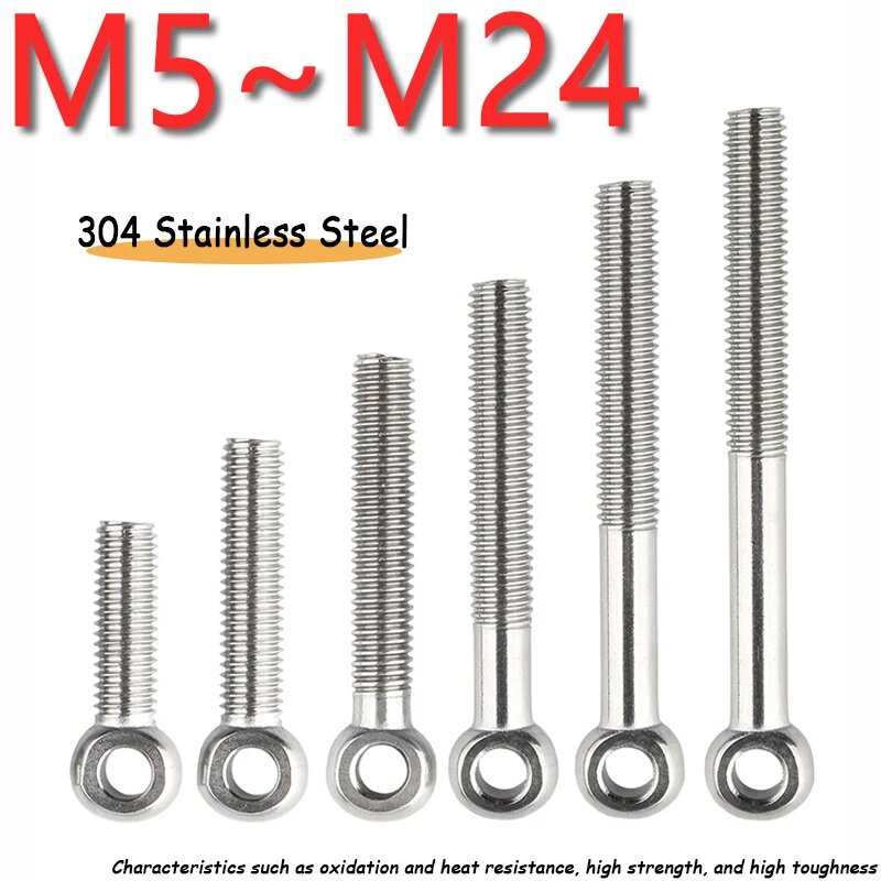 Болты с кольцевым звеном «рыбий глаз» из нержавеющей стали 304 M5-M24 M8x60mm-HT-2pcs