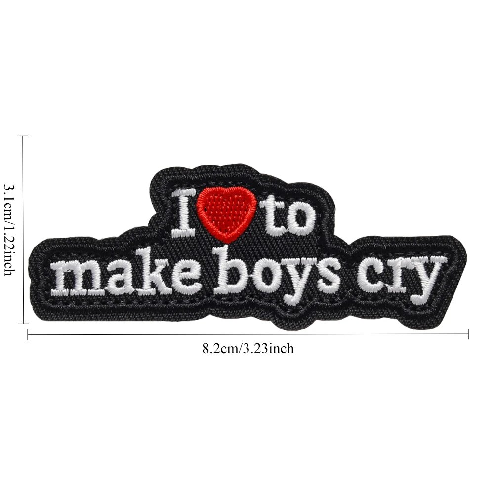 Я люблю сделать мальчики Cry Fun Meme, тактическая нашивка на липучке с застежкой-липучкой, военный вышитый значок мораля для рюкзака Molle