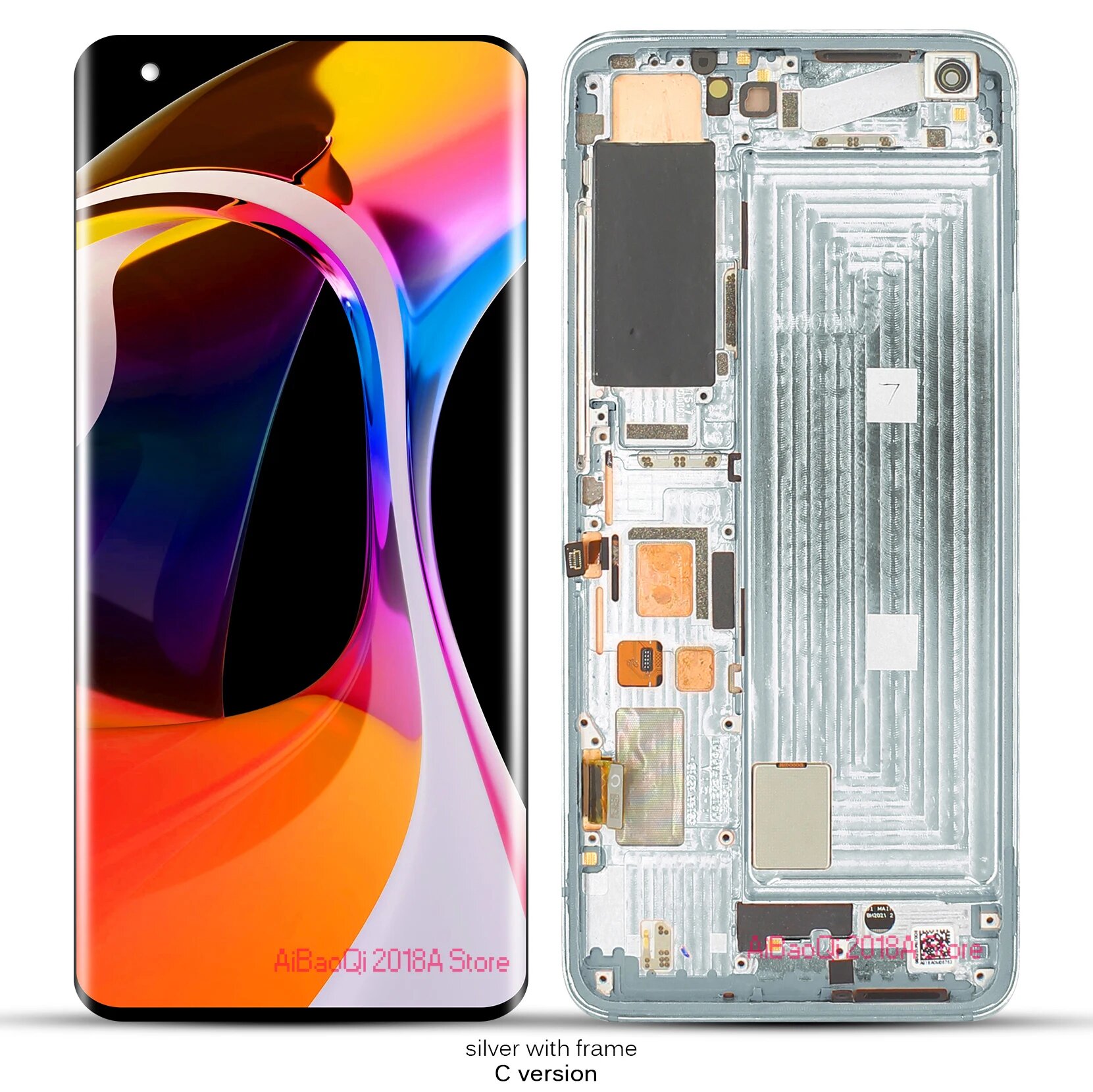 Для Xiaomi Mi 10 Экран ЖК-дисплея Для Mi 10 Ultra Запчасти для ремонта silver with frame C