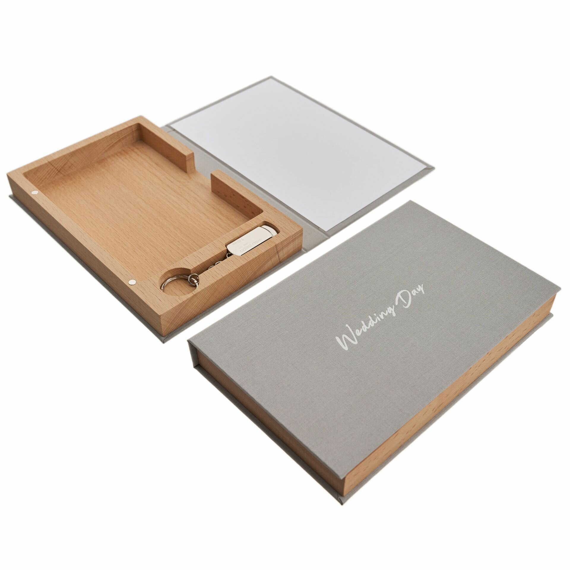 Коробочка (коробка, бокс) "Wedding Day" для фотографий 10х15 с флешкой USB 3.0 16 Гб