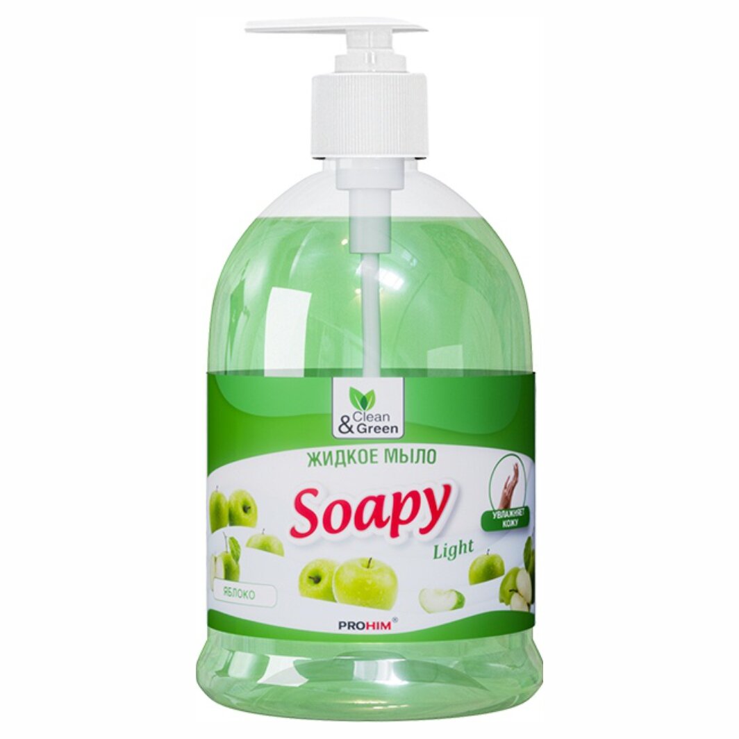 Мыло жидкое для рук универсальное Clean&Green Soapy Яблоко 500мл дозатор