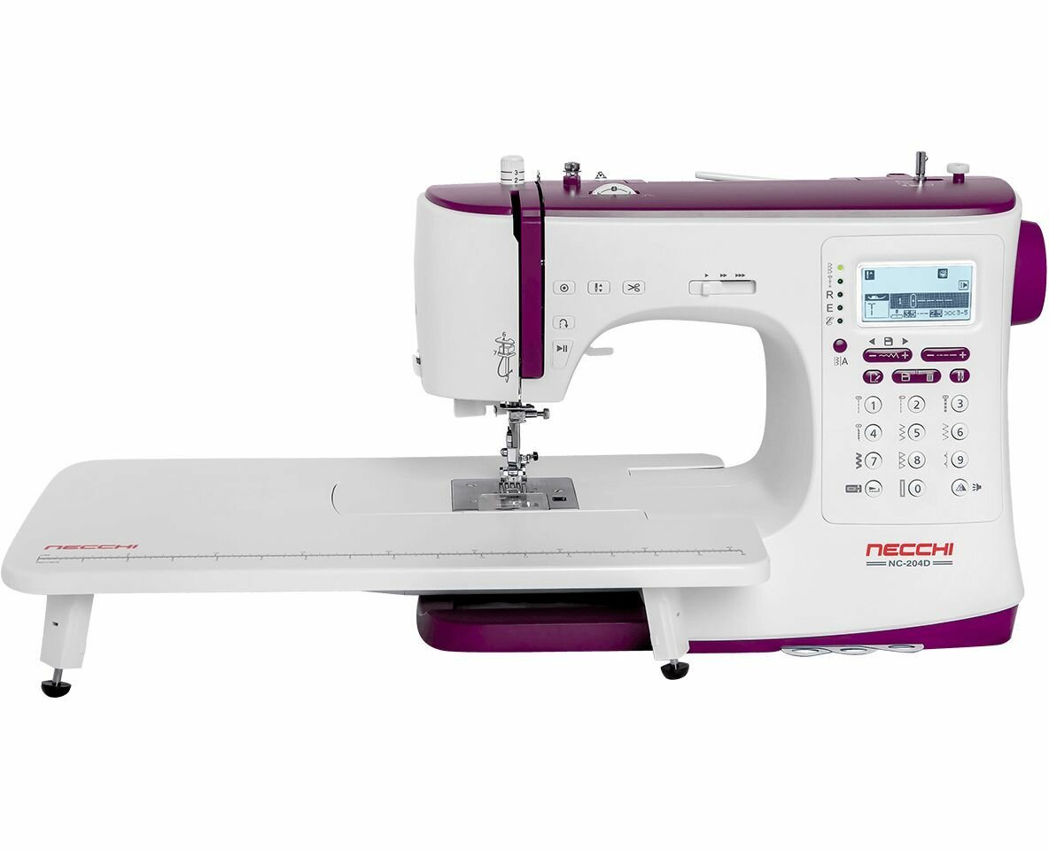 Компьютерная швейная машина NECCHI NC-204D, 439 швейных операций, 700 строчек/мин, автомат, нитевдеватель