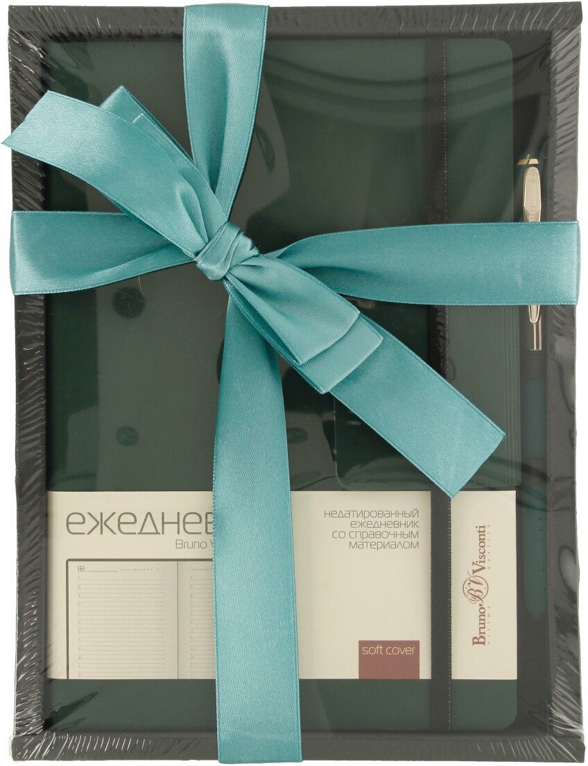 ZENITH A5 Ежедневник 136 л. темно-зеленый вместе с ручкой Bruno Visconti в комплекте