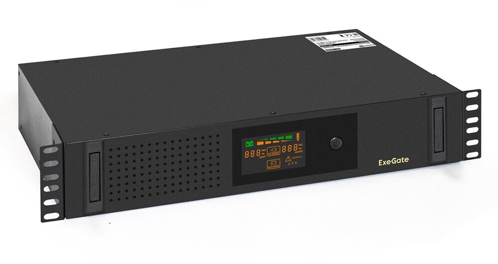 Блок бесперебойного питания ExeGate ServerRM UNL-2000. LCD. AVR.2SH.3C13. USB.2U 2000VA/1200W EX293851RUS black