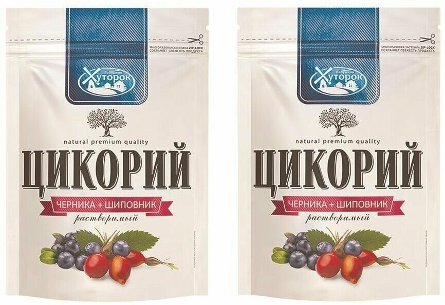 Цикорий Бабушкин Хуторок, растворимый, с черникой и шиповником, 100 г, 2 уп