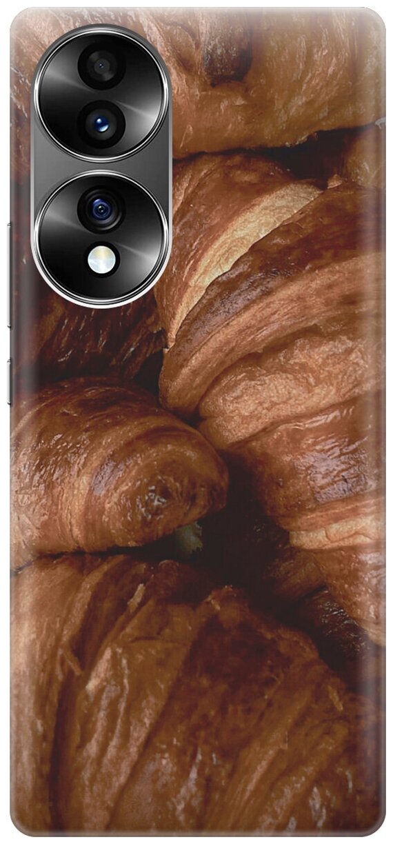 Силиконовый чехол на Honor 70, Хонор 70 с принтом "Круассаны"