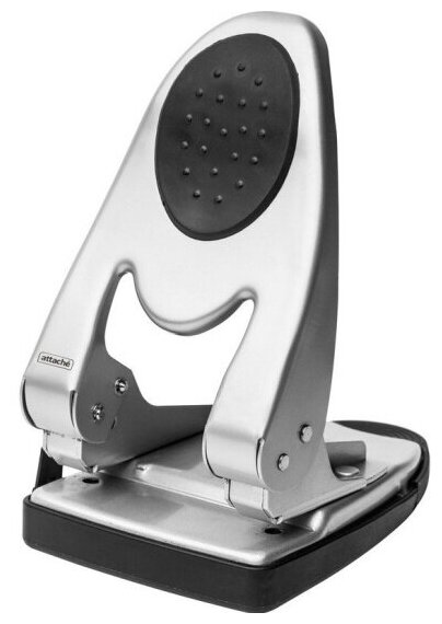 Дырокол Attache 6760 до 60л, металл, с лин, с рез. вставкой, серебр.