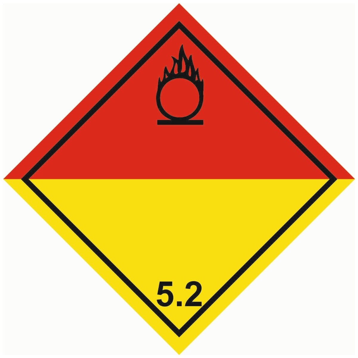 Знак опасных грузов 5.2 "Огранические пероксиды" 100х100 светоотраж. пленка, уп. 10 шт.