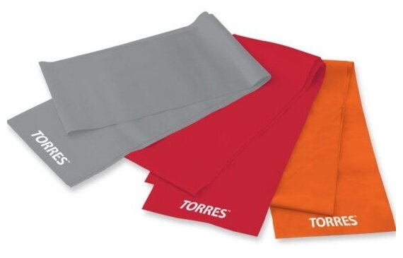 Эспандер Torres латексная лента арт. AL0020/19, длина 120 см, шир.15 см, сопротивление 14 кг, серый