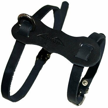 Шлейка для собак Люкс кожаная черная 36 - 44 см x 11 мм Аркон