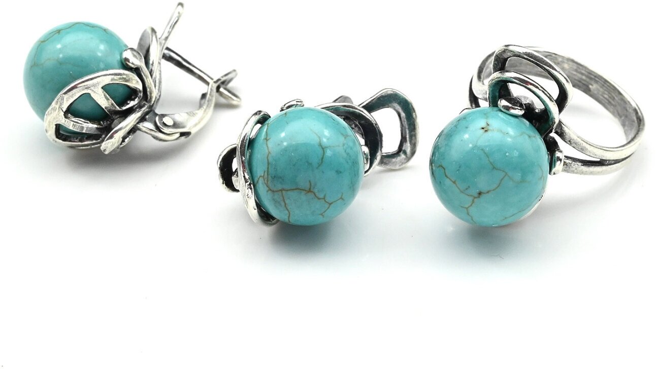 Серьги, бирюза